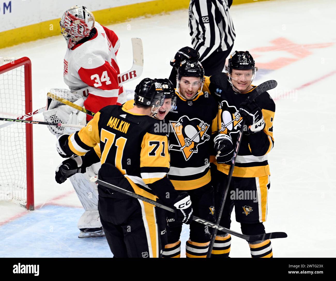 Pittsburgh, United States. 17th Mar, 2024. Pittsburgh Penguins left ...