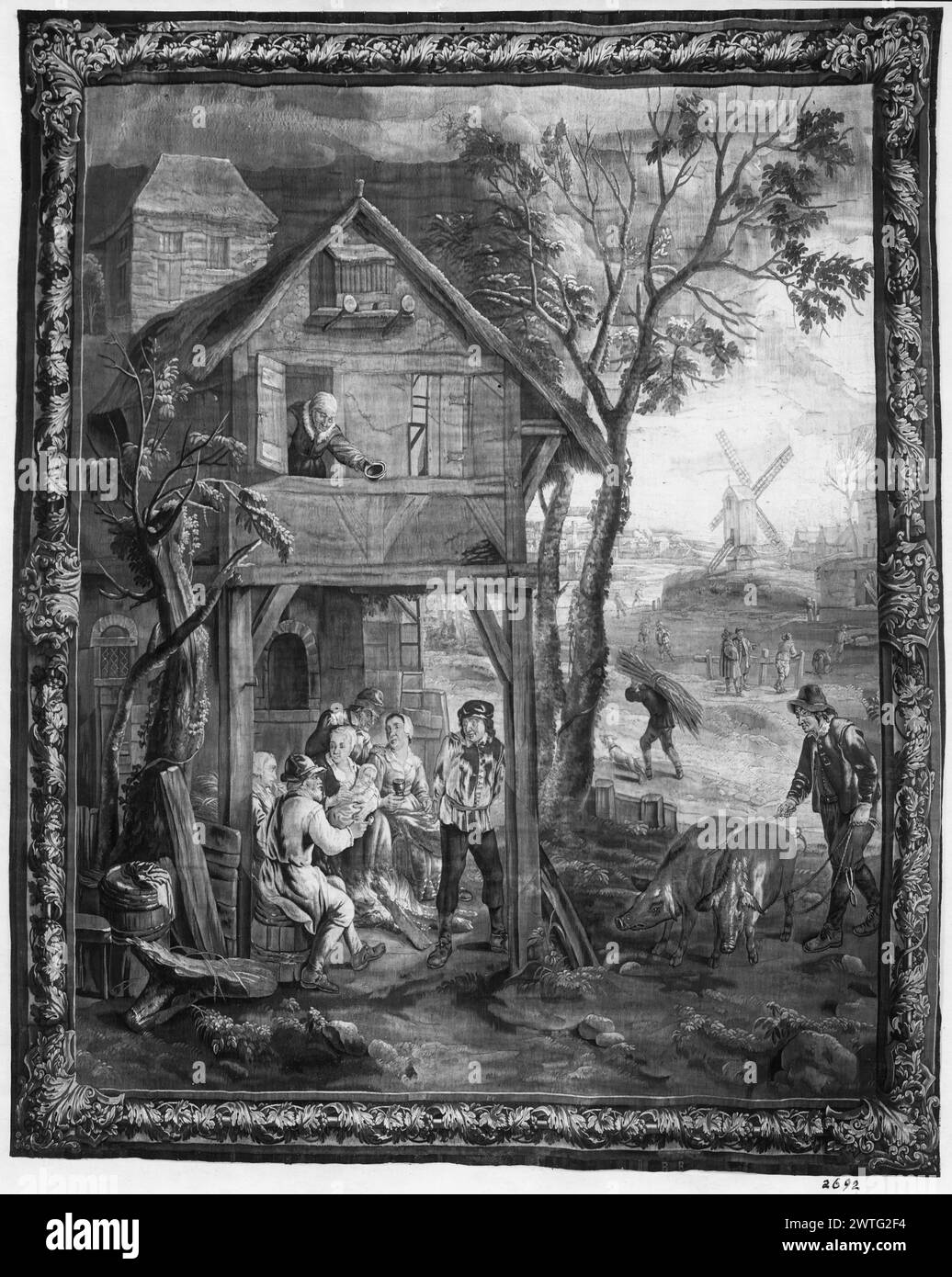 Farmyard scene. Teniers, David II (Flemish, 1610-1690) (designed after ...