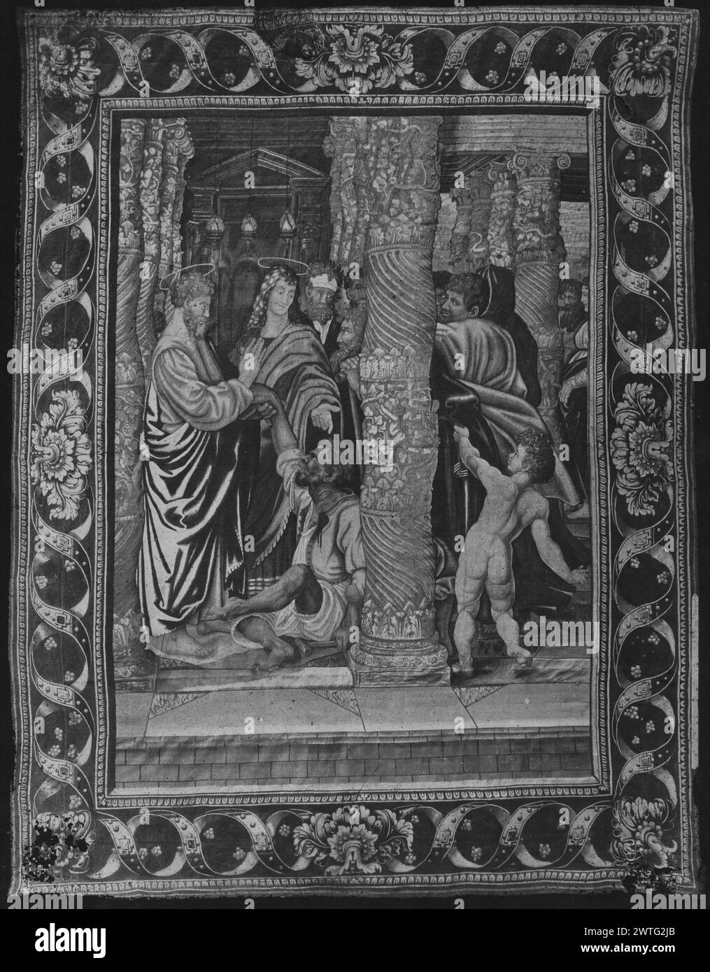 Healing of lame beggar at Beautiful Gate of temple by SS. Peter and ...