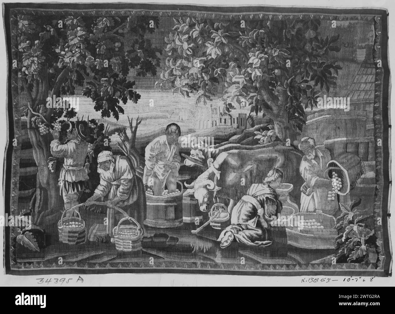 Vintage landscape. unknown c. 1700 Tapestry Dimensions: H 8' x W 10'7 ...