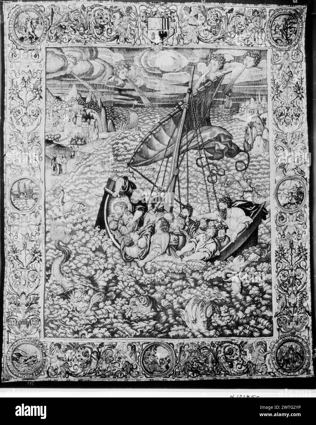 Christ stilling storm on Sea of Galilee. Reymbouts, Martin II ...