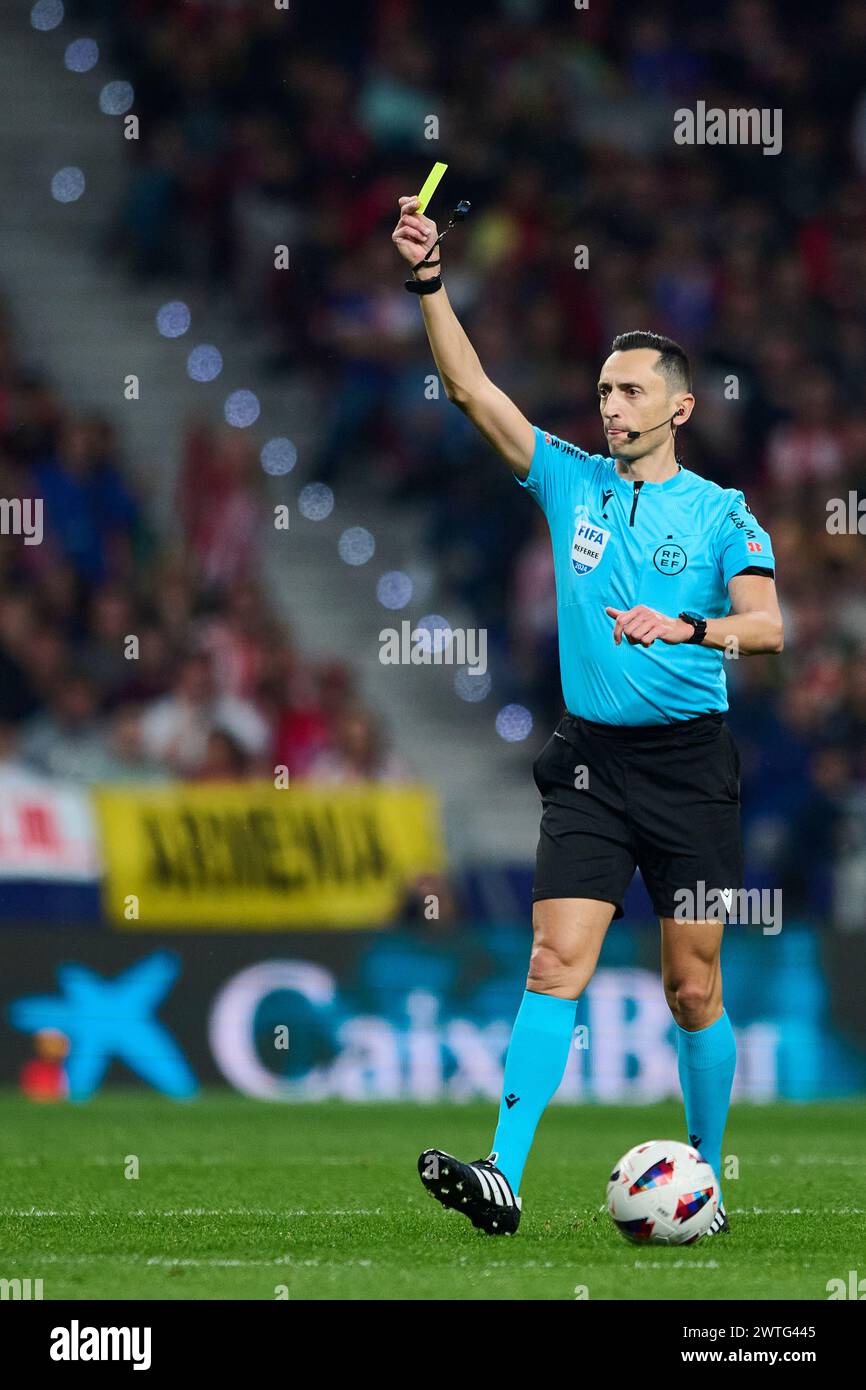 MADRID, SPAIN - MARCH 17: The referee Sanchez Martinez looks on during ...