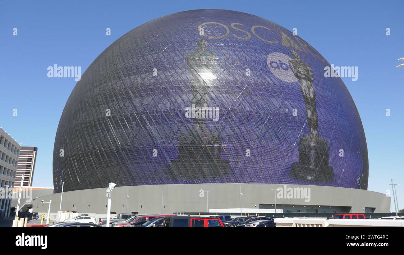 Las Vegas, Nevada, USA 8th March 2024 Oscars on Sphere Immersive Globe ...