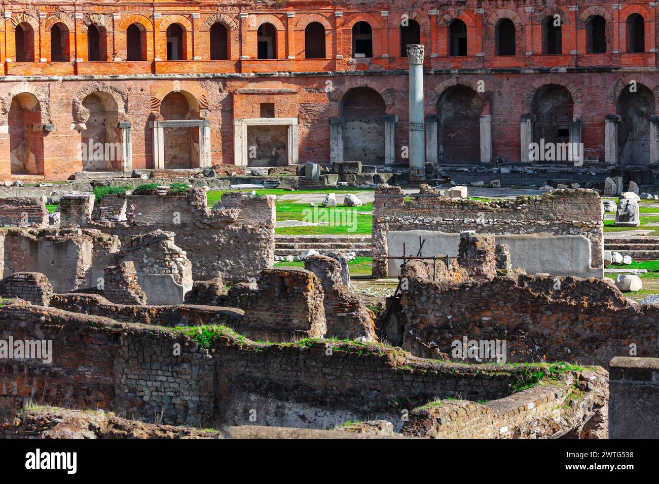 Ruins of the ancient Roman Forum in Rome, Italy, Europe. Ruined ancient ...