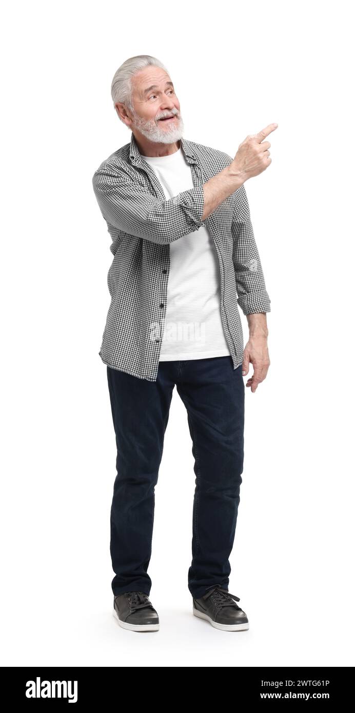 Casual man beard pointing Cut Out Stock Images & Pictures - Alamy