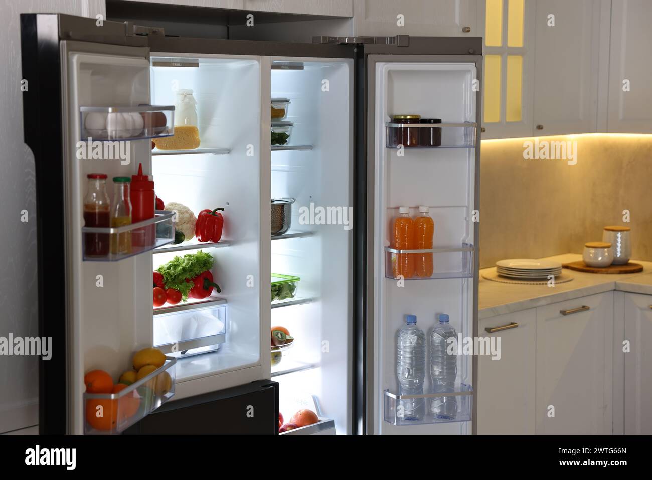 Open fridge with fruits hi-res stock photography and images - Alamy