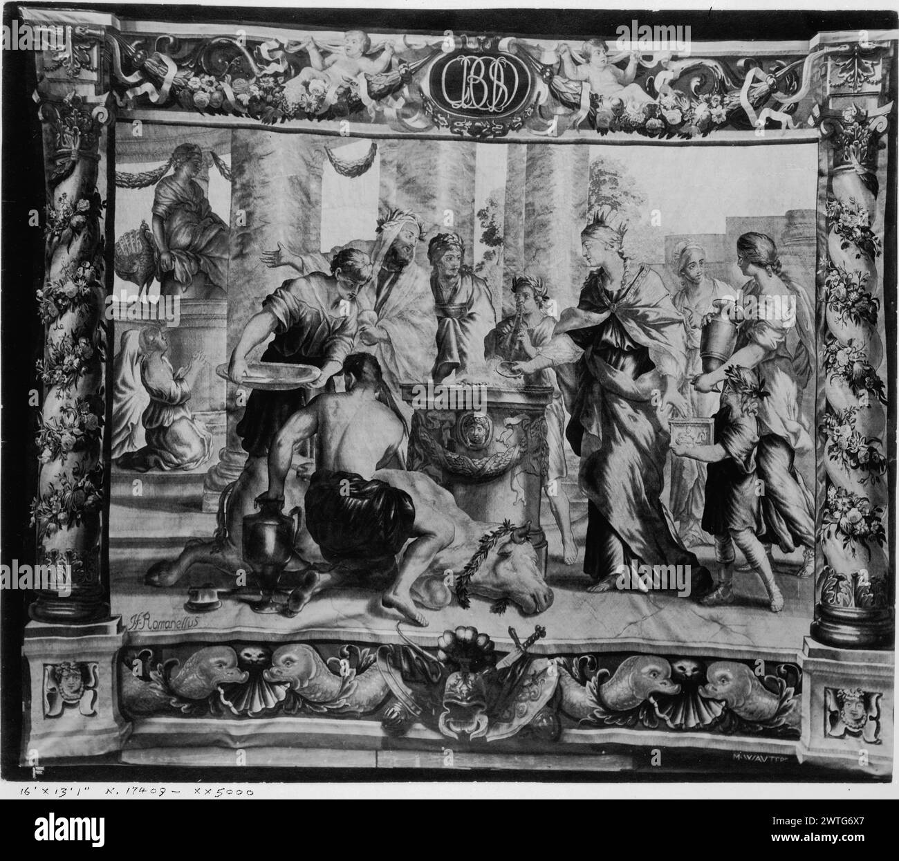 Dido's sacrifice to Juno (Hera). Romanelli, Giovanni Francesco (Italian, 1610-1662) (cartoon ...