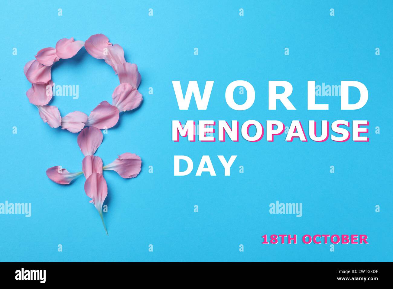 World Menopause Day - October, 18. Female gender sign made of petals on ...