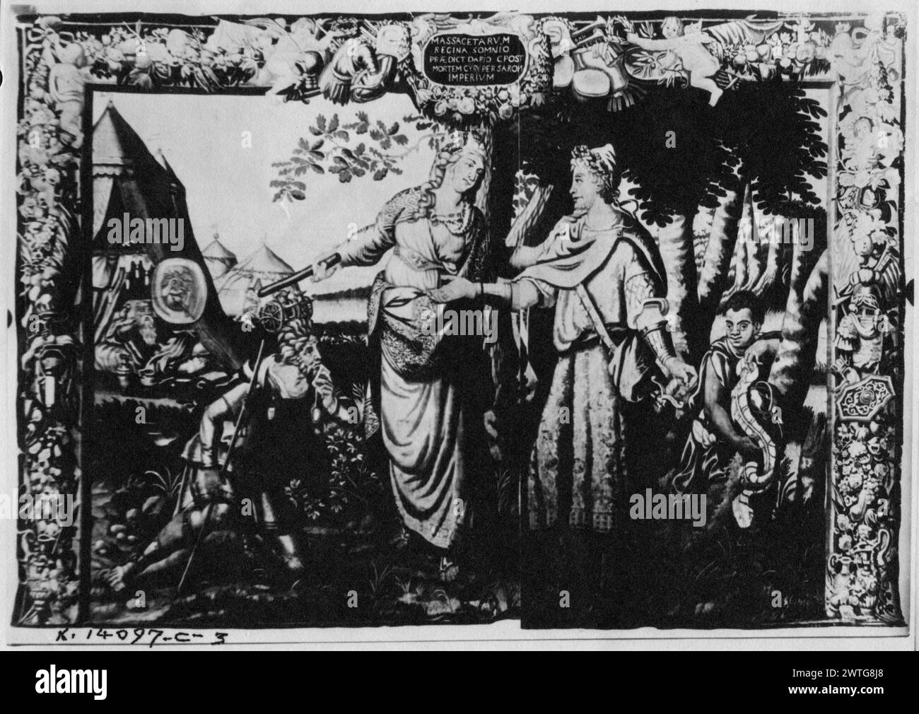 Queen Tomyris receives message from Cyrus. unknown c. 1660-1680 Tapestry Materials/Techniques ...