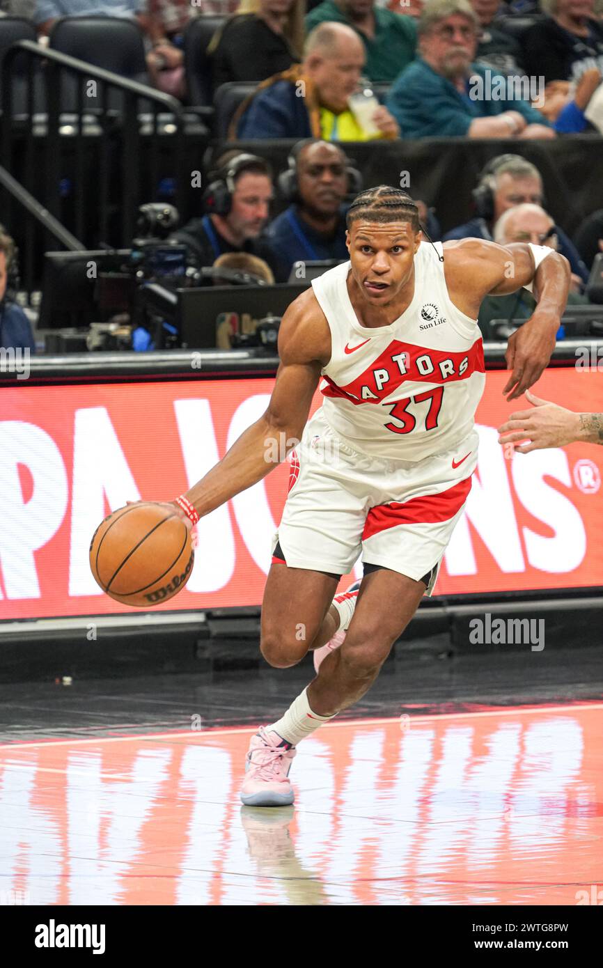 Orlando, Florida, USA, March 17, 2024, Toronto Raptors guard Jahmi'us ...