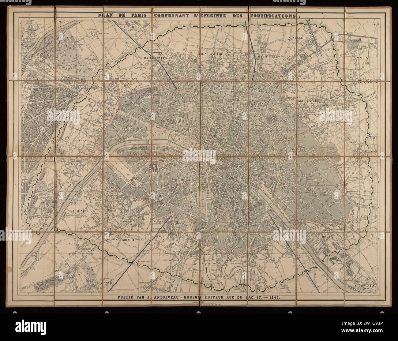 Plan de Paris comprenant l'enceinte des fortifications, 1846. 1846 ...