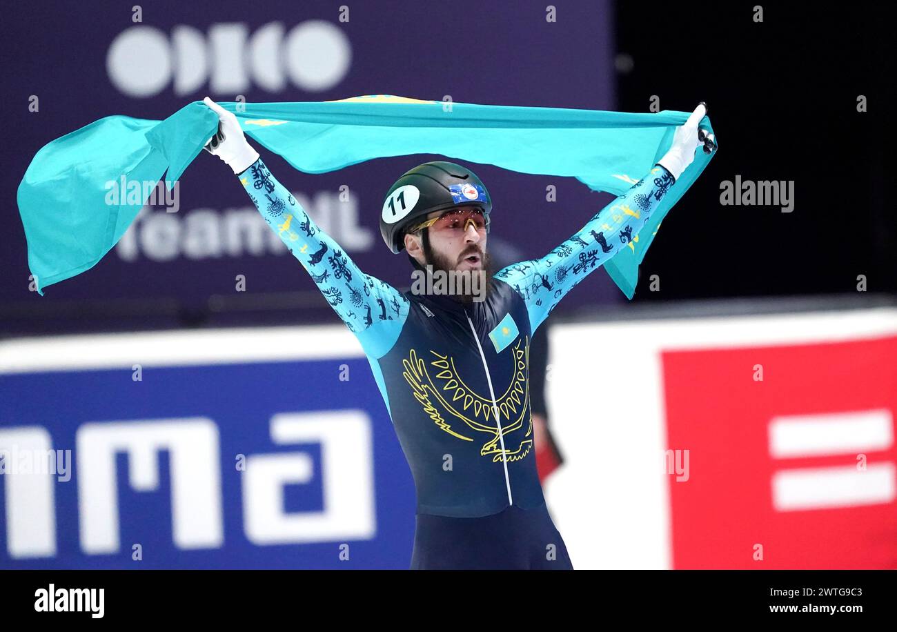 Denis NIKISHA (KAZ) silverf medallist 500m final during ISU World Short ...