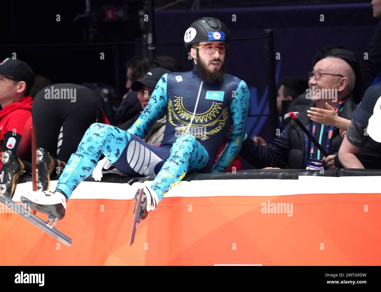 Denis NIKISHA (KAZ) silverf medallist 500m final during ISU World Short ...
