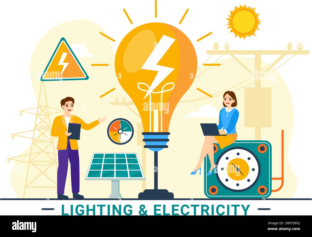 Construction and maintenance electricity Stock Vector Images - Alamy