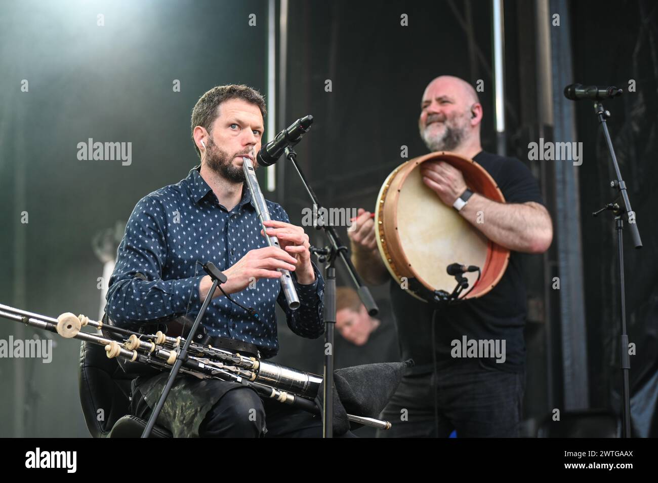 London, UK. 17th Mar, 2024. The Irish band Jiggy support Free Palestine ...