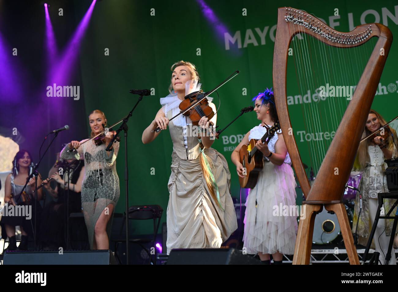 London, UK. 17th Mar, 2024. BIIRD preforms the Saint Patrick's Day 2024 ...