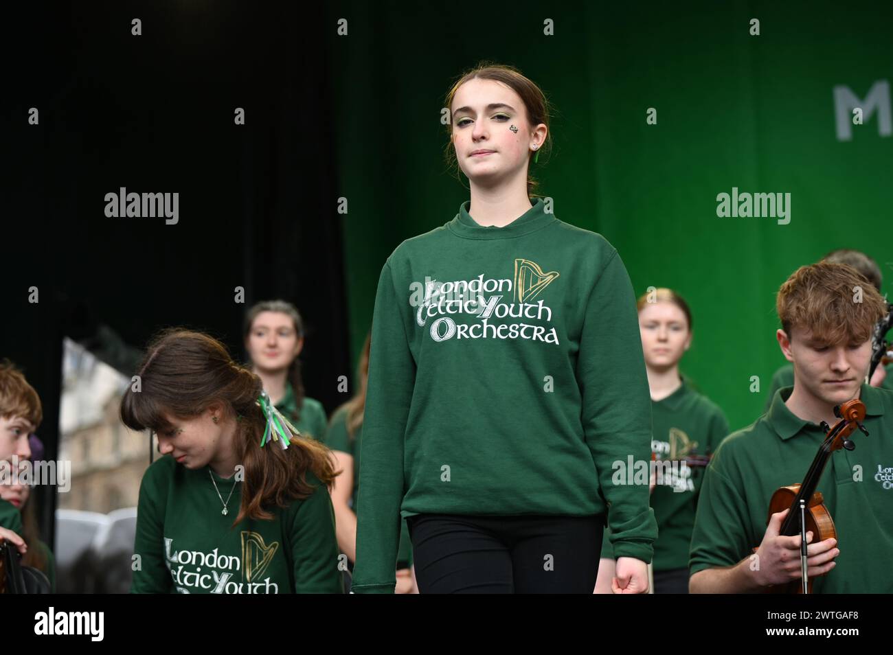 London, UK. 17th Mar, 2024. The London Celtic Youth Orchestra preforms ...