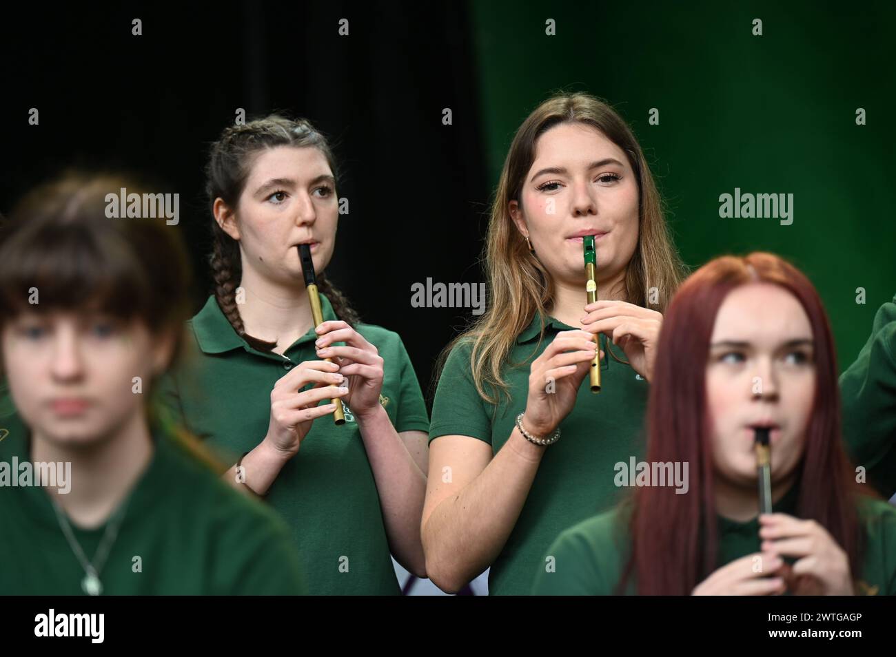 London, UK. 17th Mar, 2024. The London Celtic Youth Orchestra preforms ...