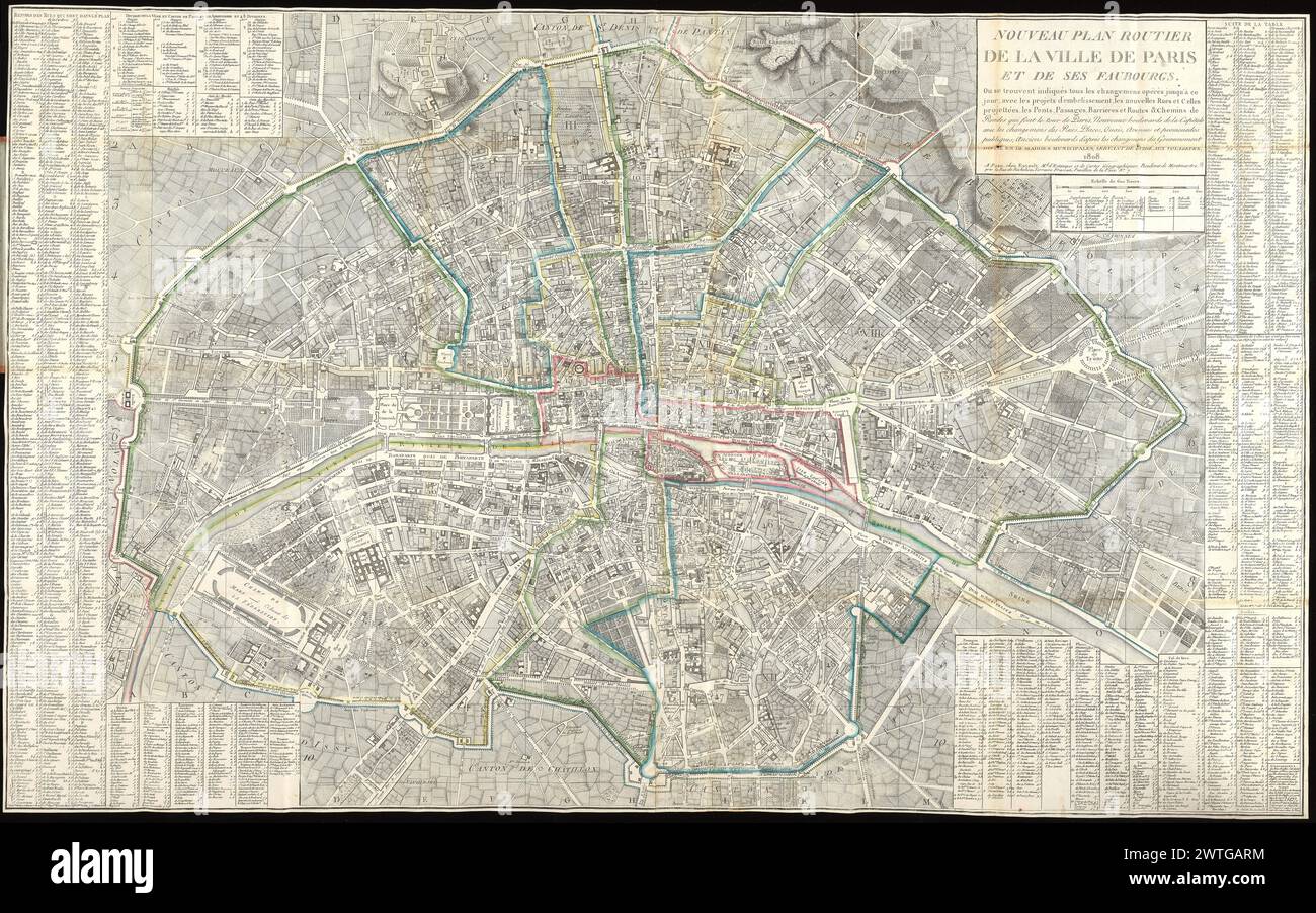 Nouveau plan routier de la ville de Paris et de ses faubourgs : ou se ...