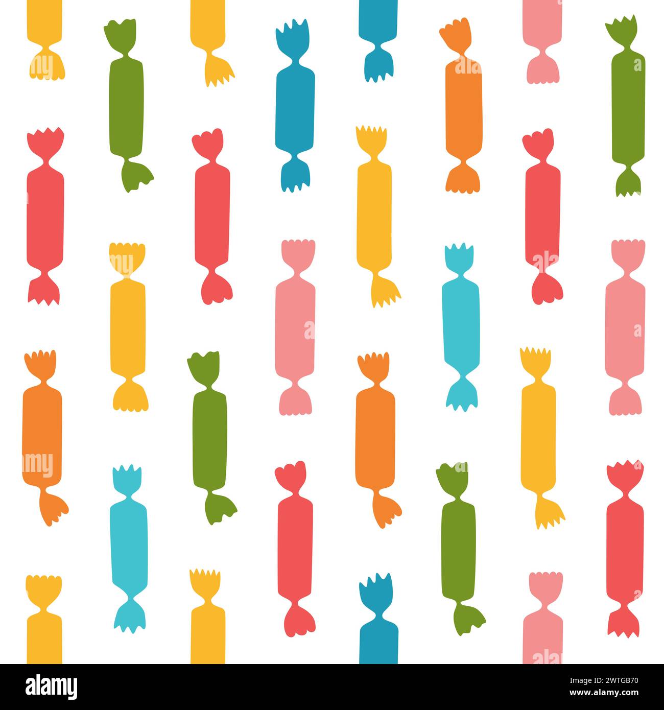 Wrapped candy silhouette seamless pattern. Caramel bonbon lollipop ...