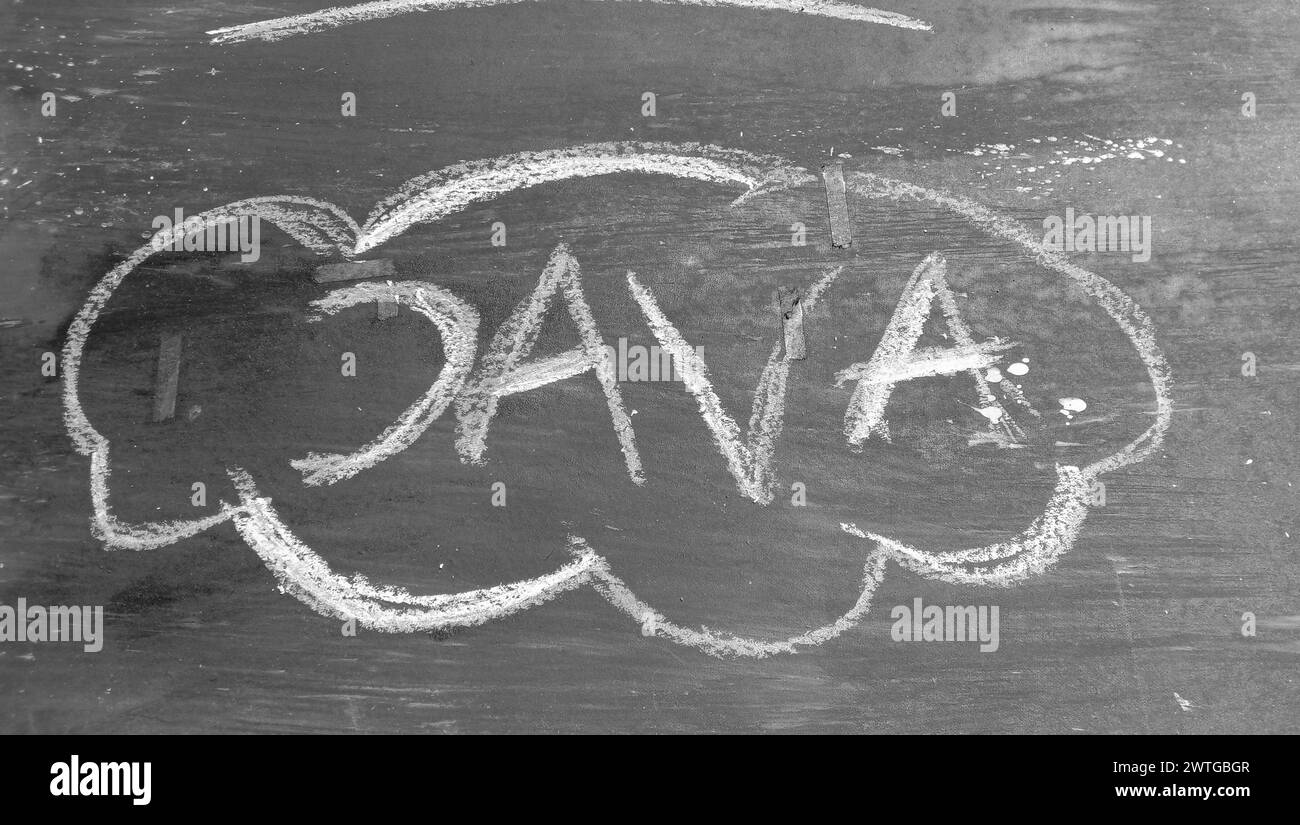 "JAVA" text on a black and crayon background Stock Photo - Alamy