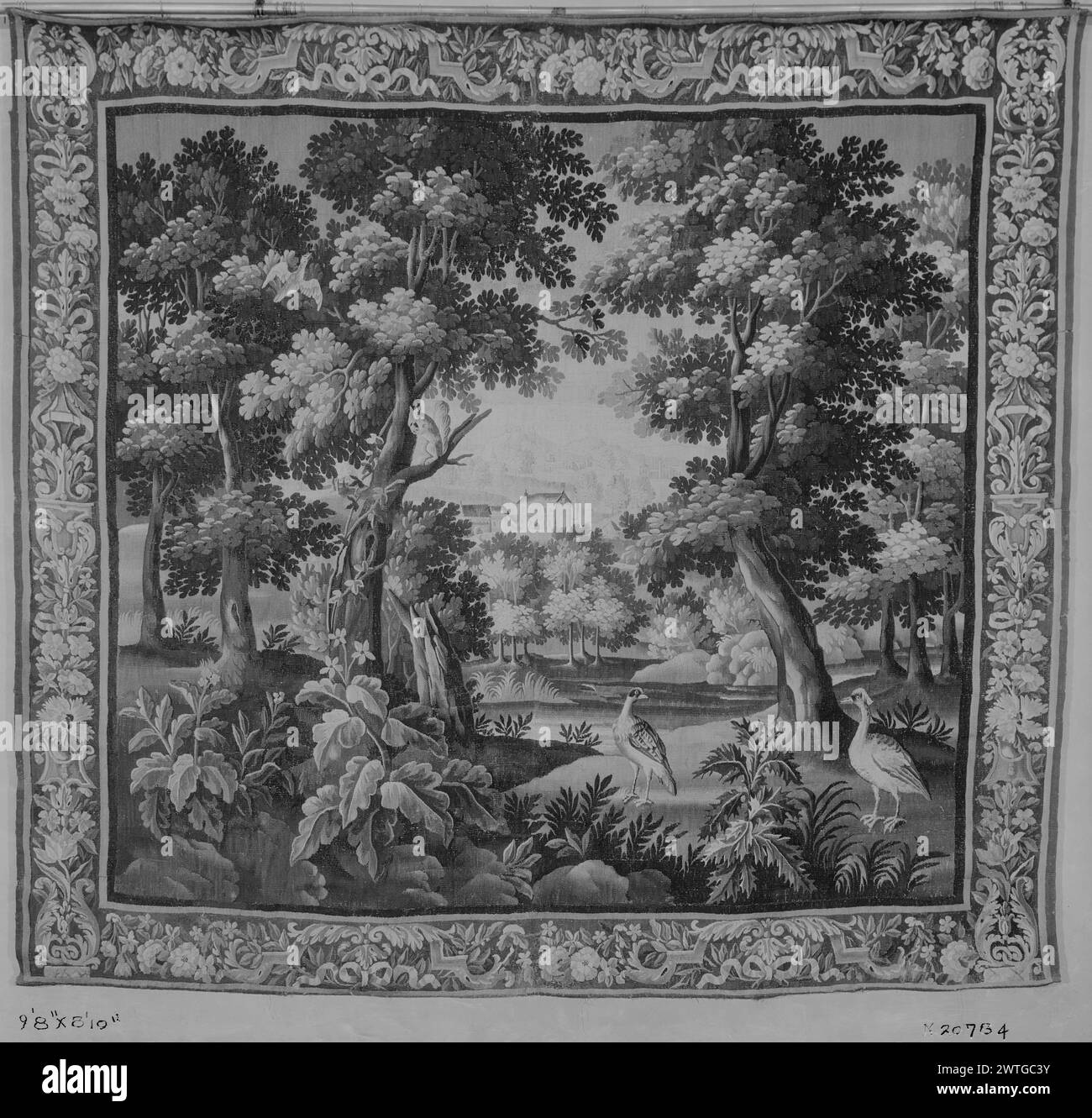 Birds in landscape. unknown unknown Tapestry Dimensions: H 9'8" x W 9 ...