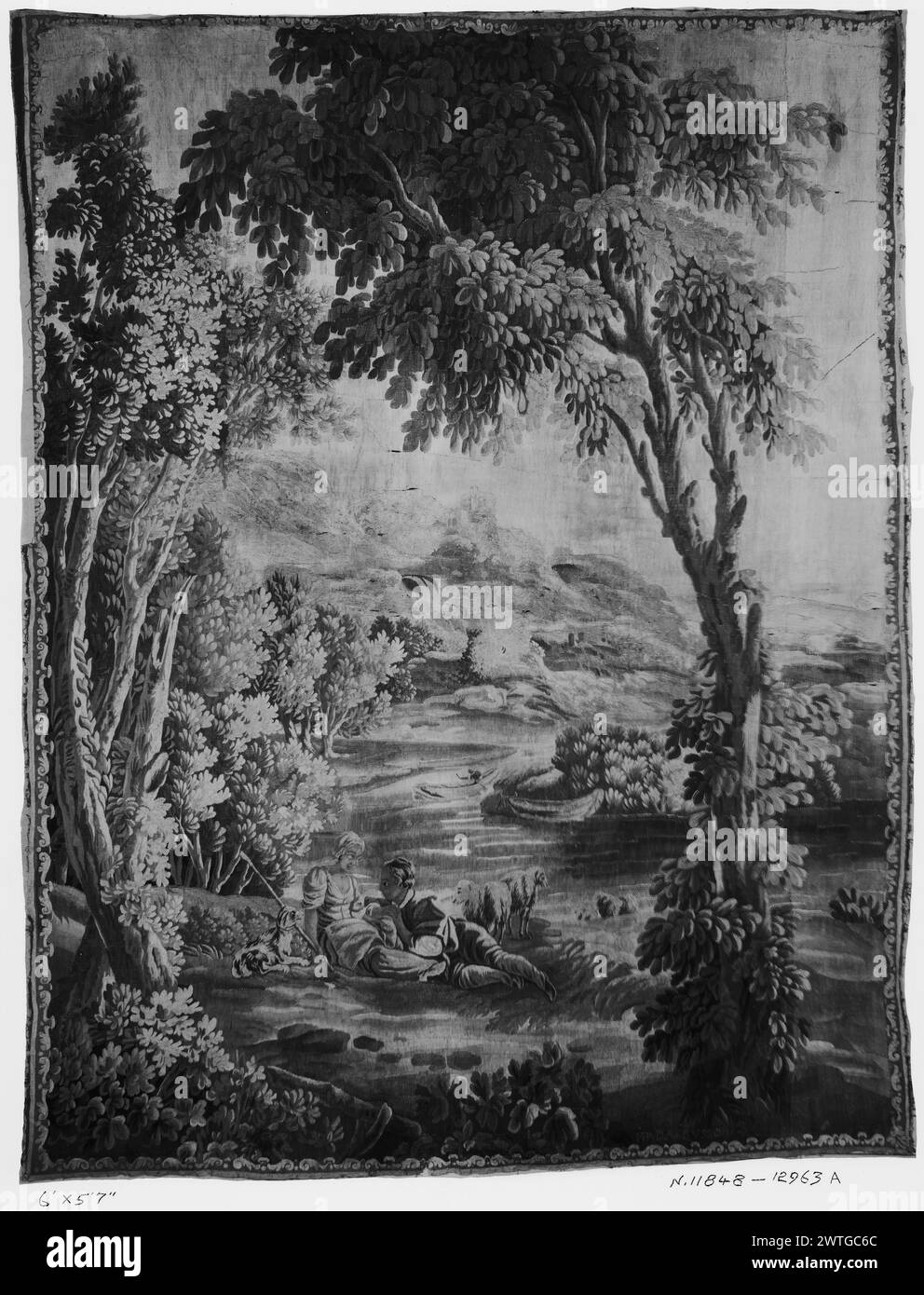 Landscape with shepherd and shepherdess resting. Boucher, François ...