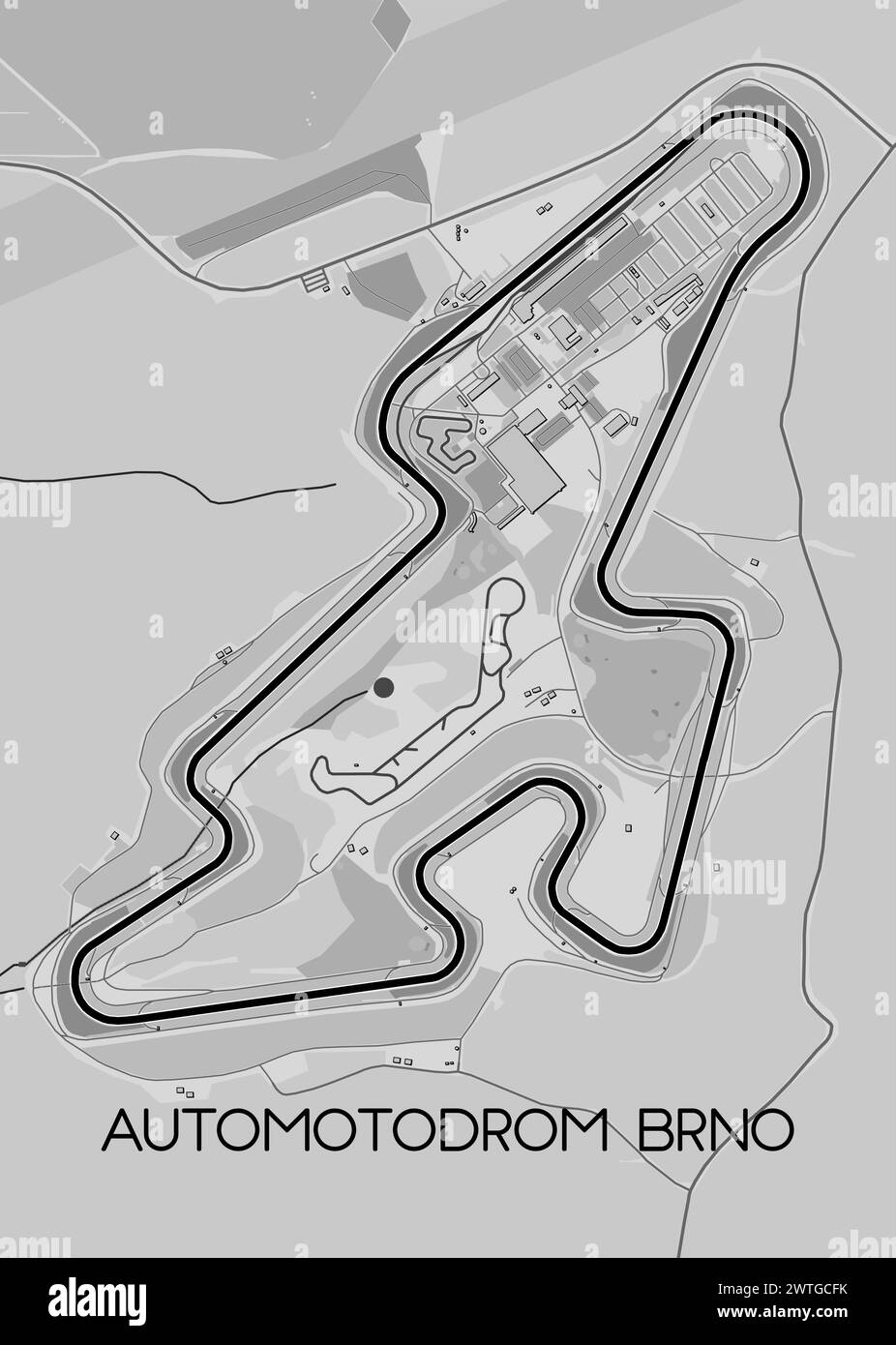 Masaryk Circuit, Automotodrom Brno racing track map poster Stock Vector ...