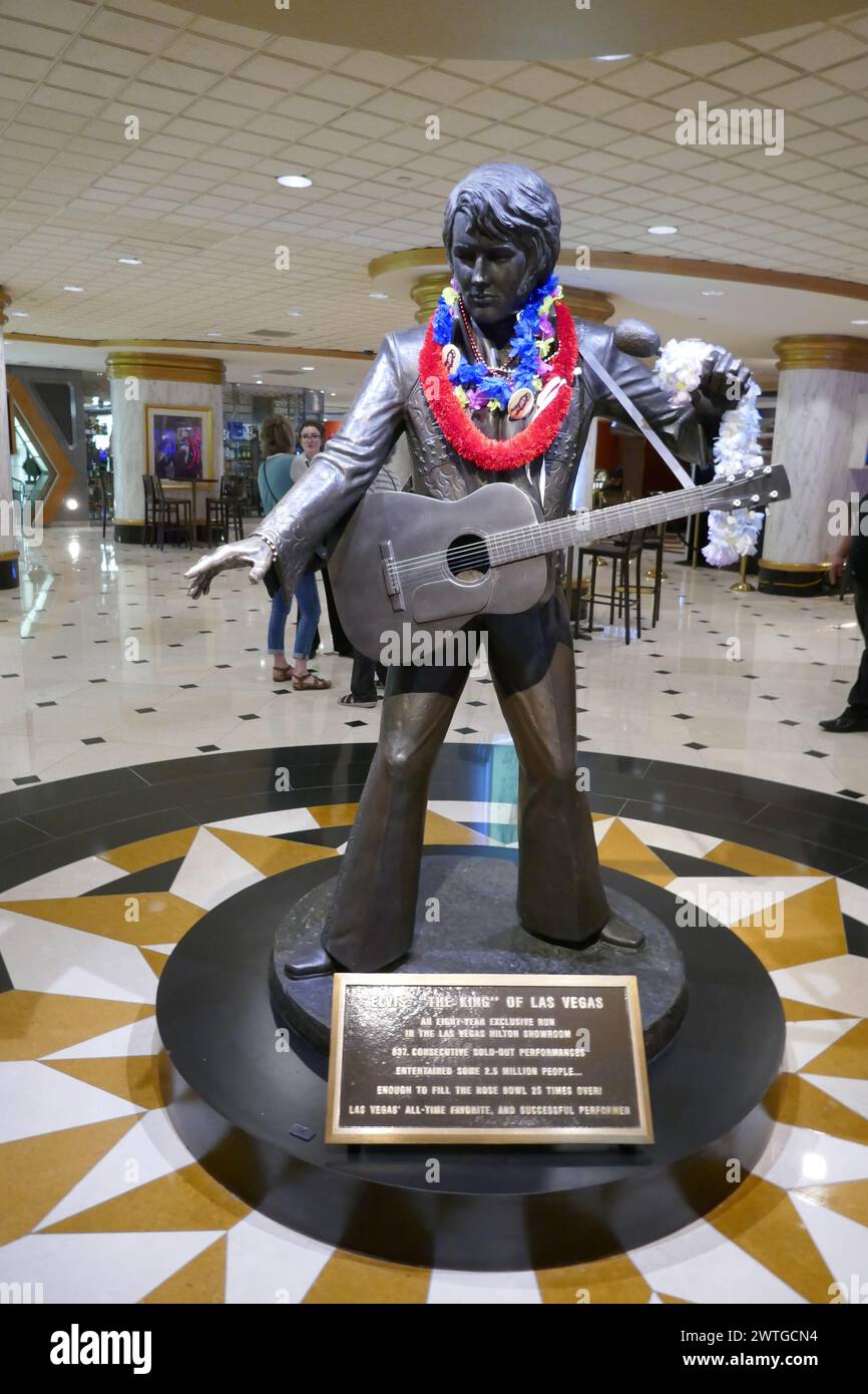Las Vegas, Nevada, USA 8th March 2024 Elvis Statue at Westgate Hotel ...