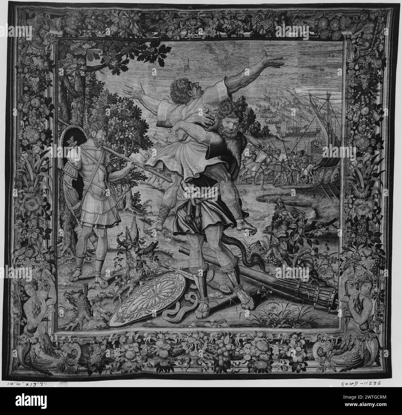 Hercules and Antaeus. Orley, Michel van (Netherlandish (before 1600 ...