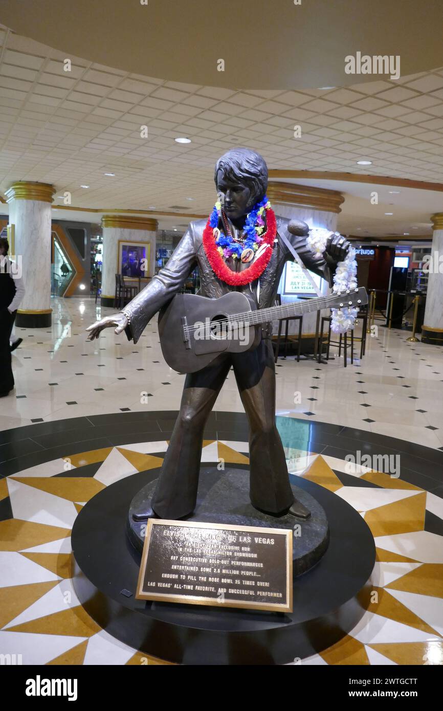 Las Vegas, Nevada, USA 8th March 2024 Elvis Statue at Westgate Hotel ...