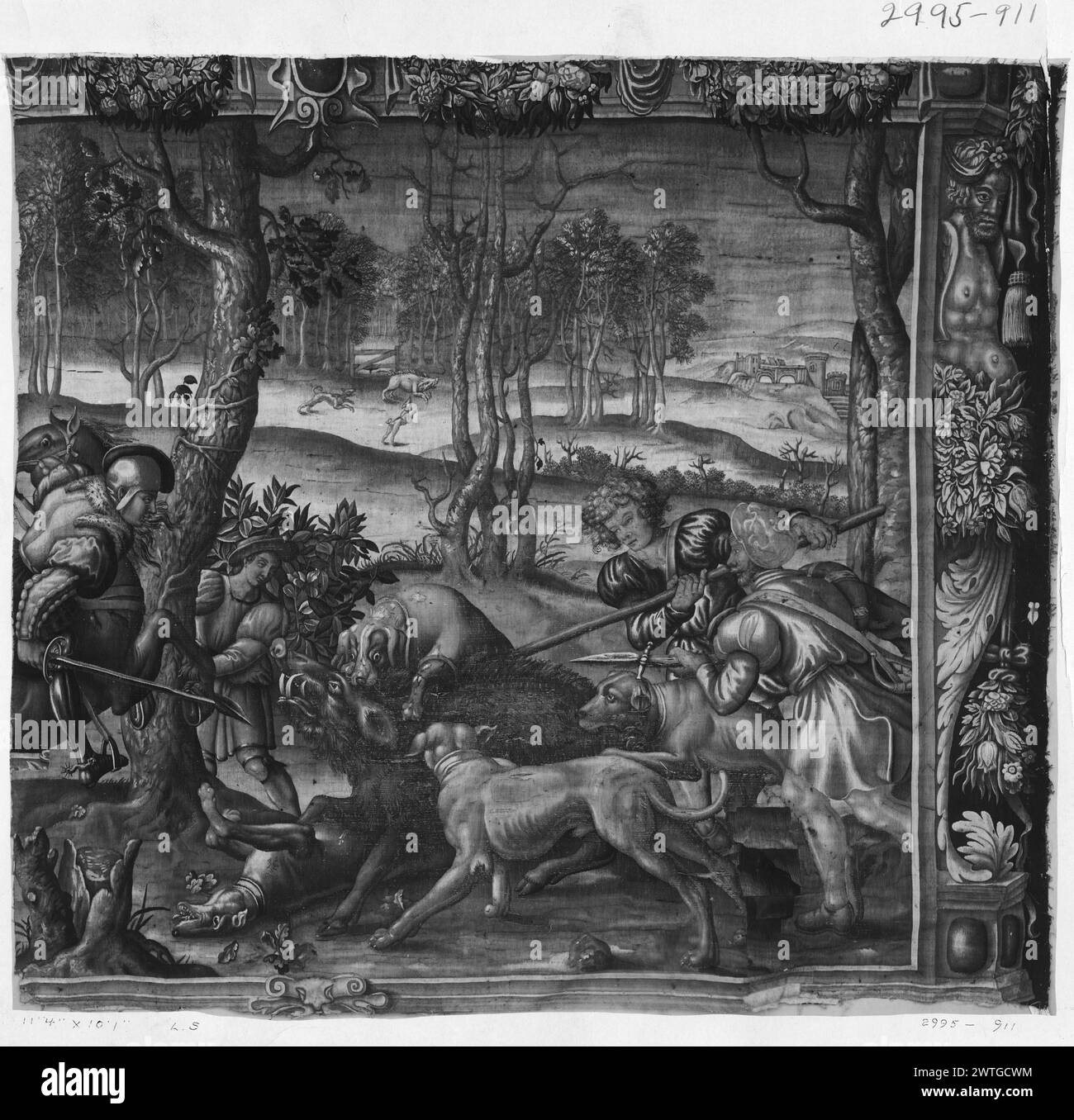 Boar hunt. Cleyn, Franz (German, 1582-1658) (designed after) [painter ...