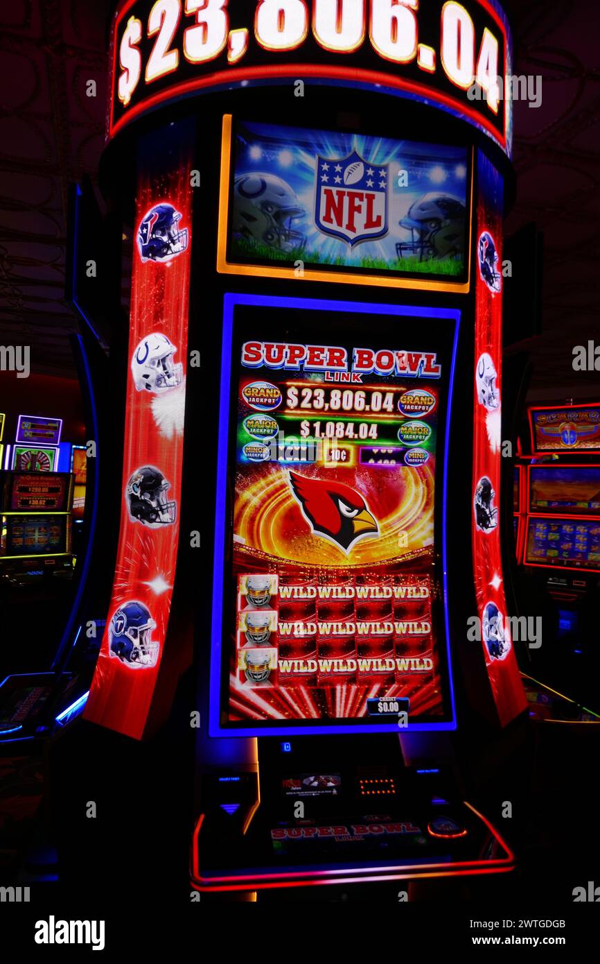 Las Vegas, Nevada, USA 8th March 2024 Super Bowl Slot Machine in Casino ...