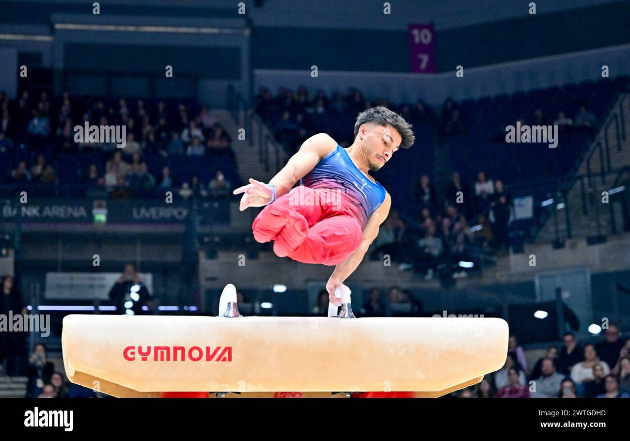 Liverpool, England, UK. 17th Mar, 2024. Jake JARMAN in the Mens Pommel ...