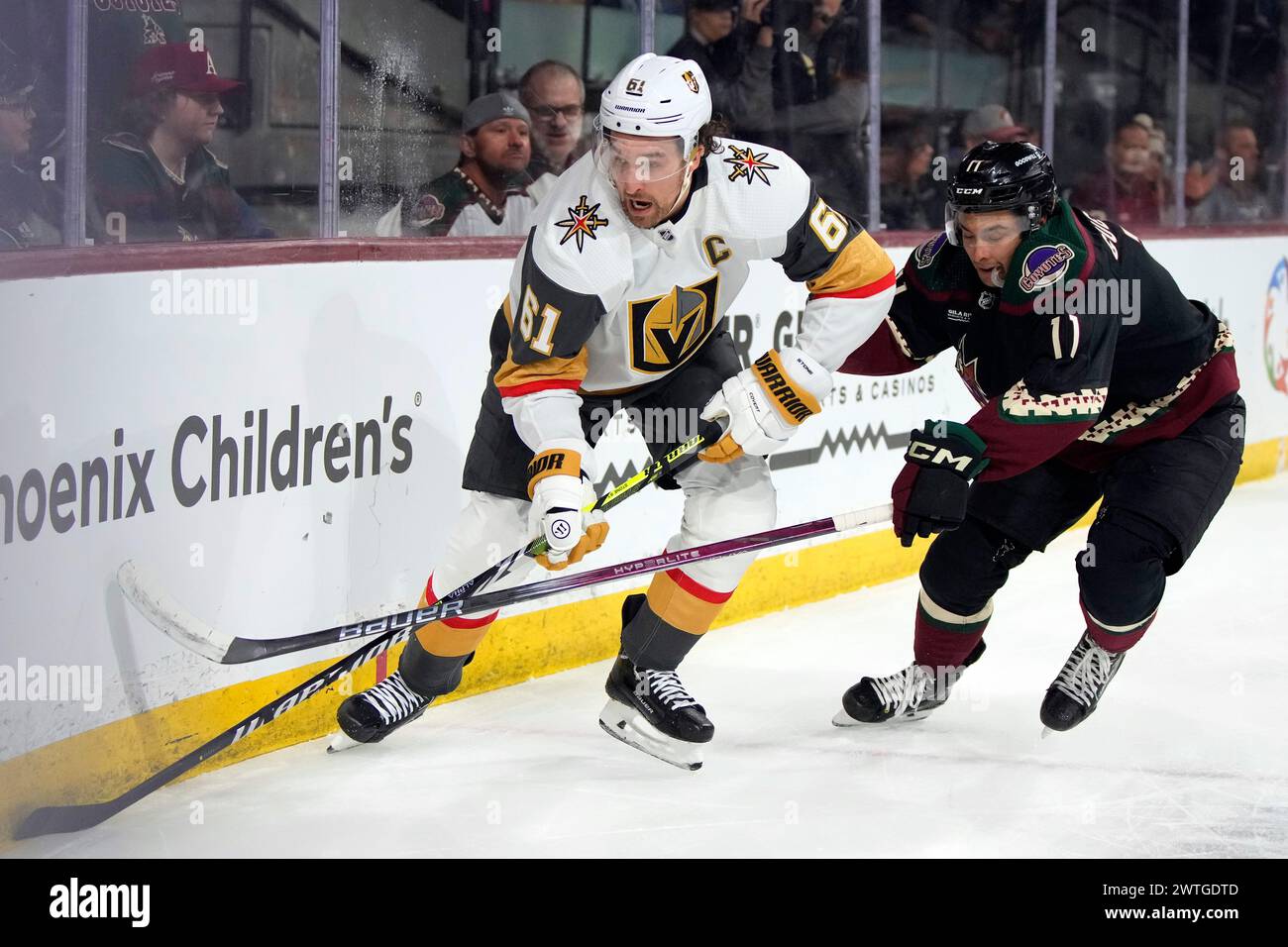 Vegas Golden Knights right wing Mark Stone (61) in the first period ...
