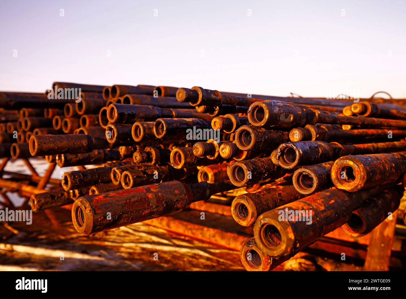 Oil drill pipe Stock Photo - Alamy