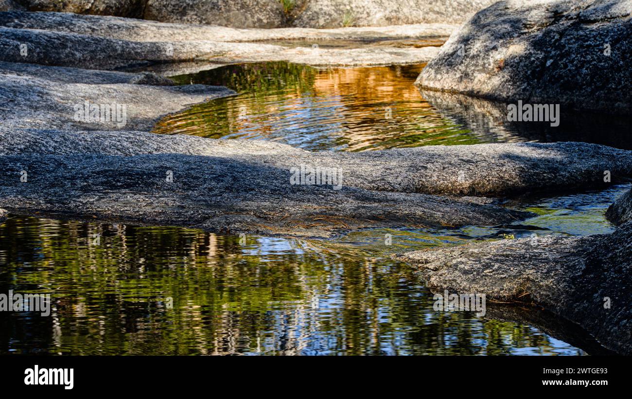Pond water boulders trees hi-res stock photography and images - Alamy