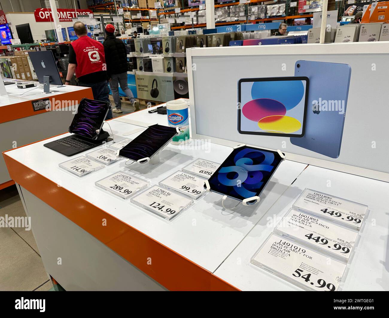Apple Ipads sit on display in a Costco warehouse Sunday, March 17, 2024 ...
