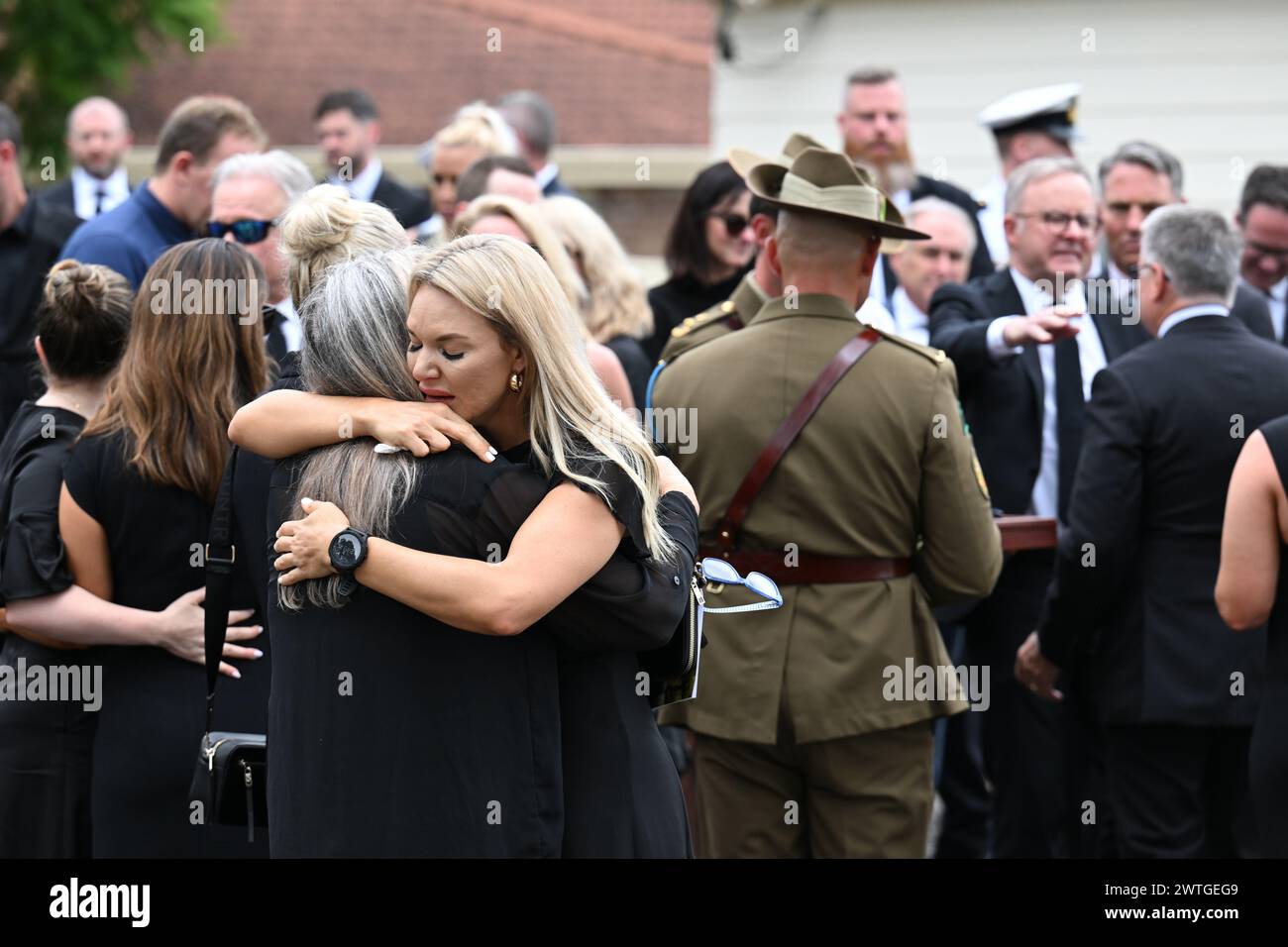 Sydney, Australia. 18th Mar, 2024. Kass the partner of Lance Corporal ...