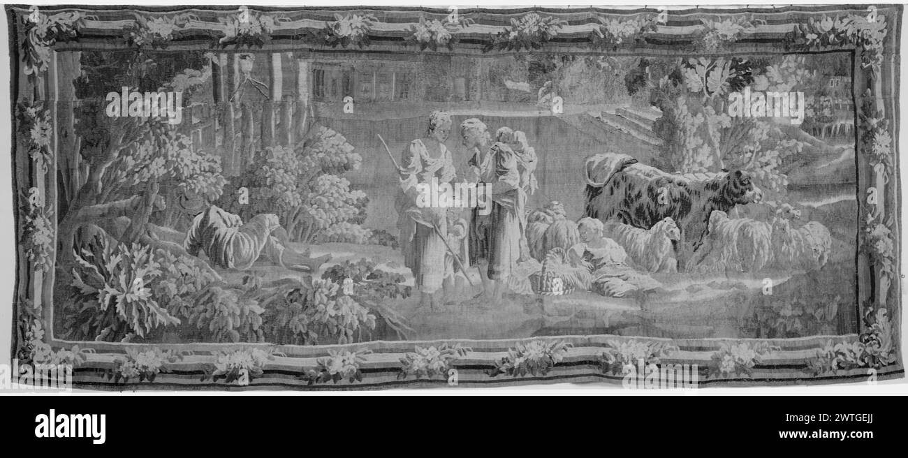 Landscape with shepherd, shepherdesses and fortune-teller. Boucher ...