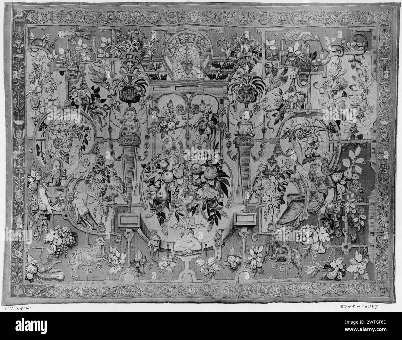 Grotesques on red ground. unknown c. 1555 Tapestry Dimensions: H 5'4" x ...