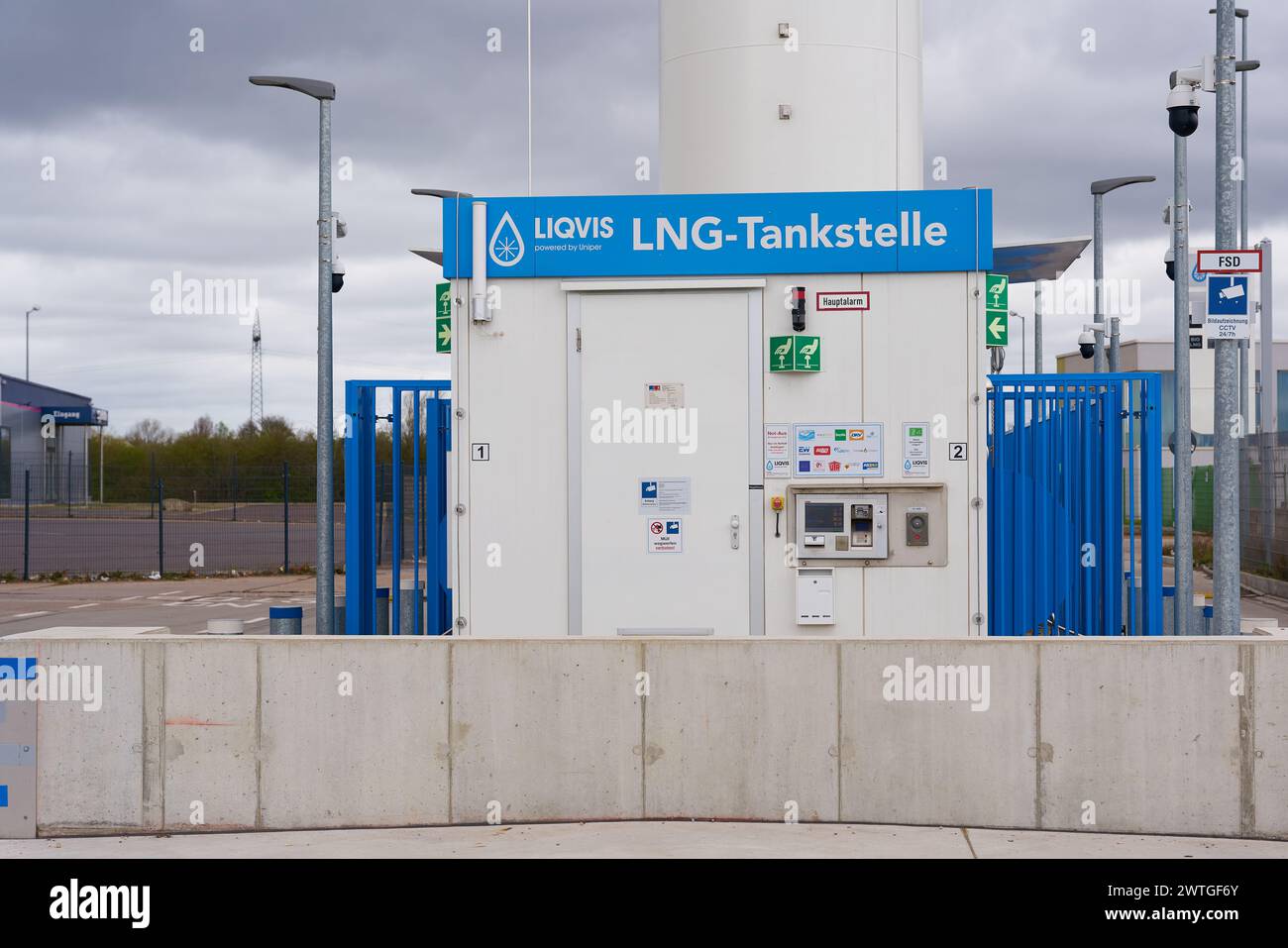 LNG liquefied natural gas filling station of LIQVIS GmbH in Magdeburg ...