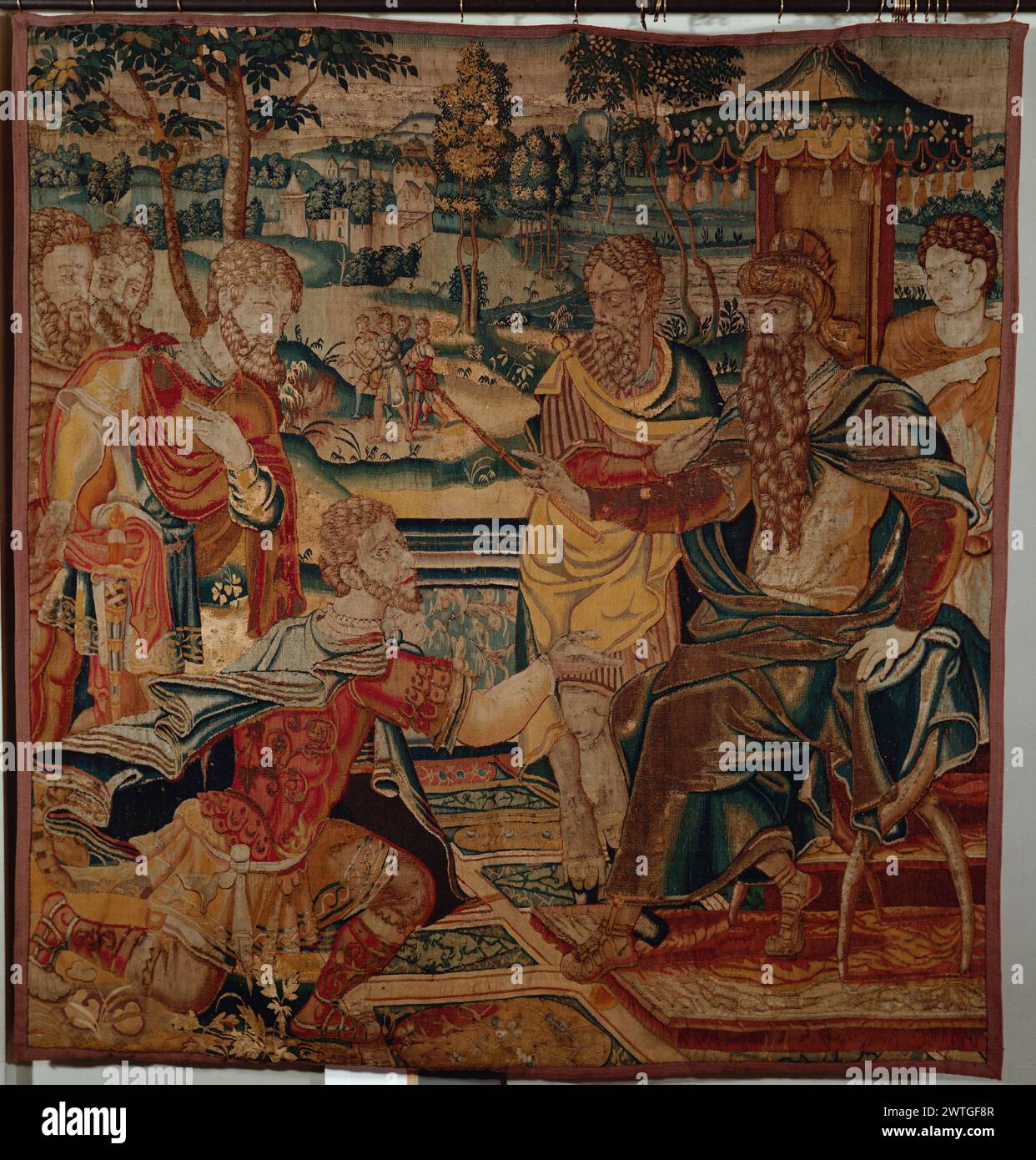 Old Testament scene with man kneeling before king. unknown ca. 1580 ...