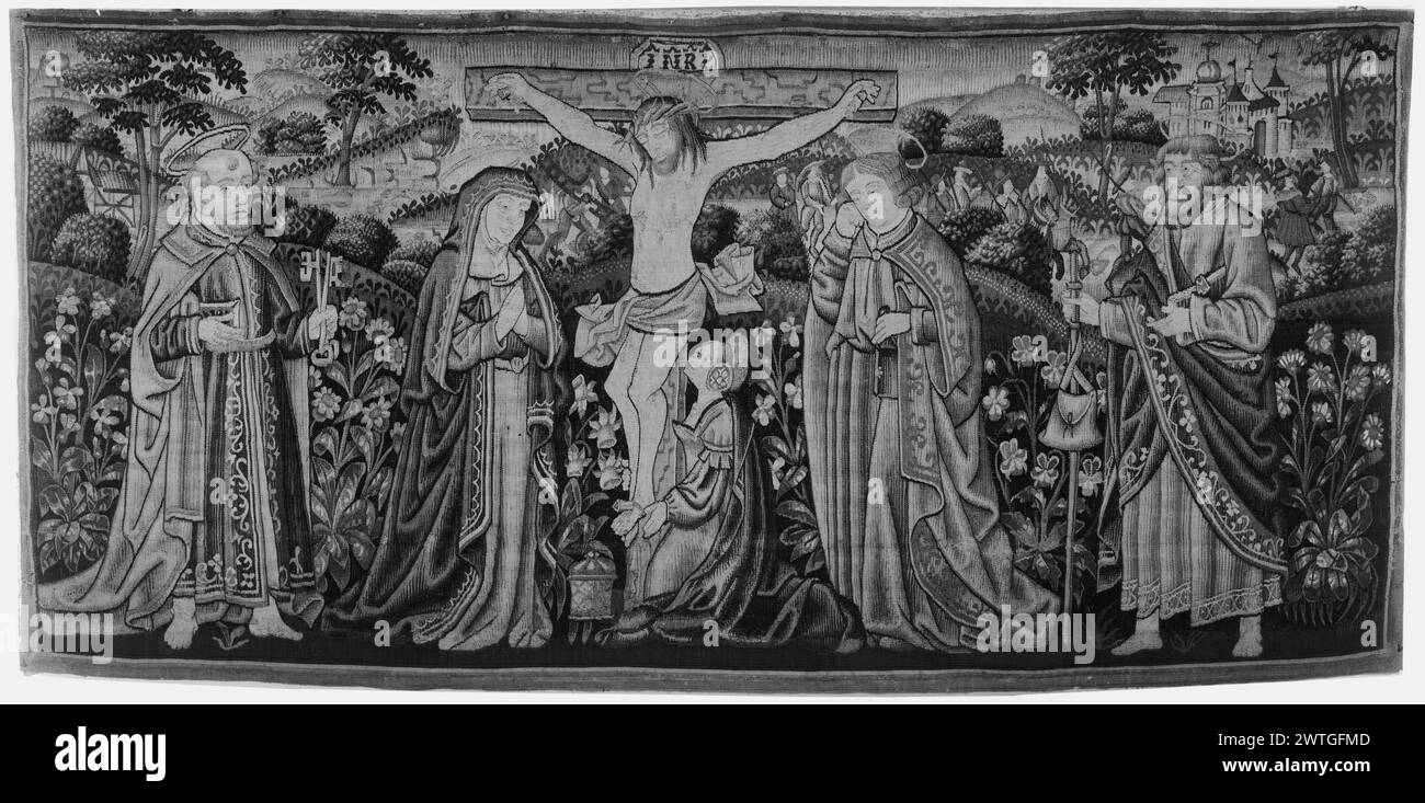 Virgin saint john from crucifixion Black and White Stock Photos ...