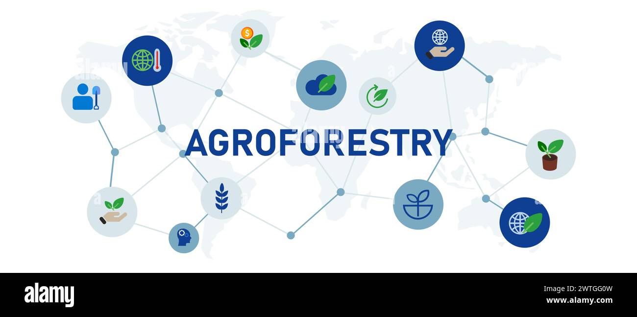 icon agroforestry environment agriculture nature eco friendly organic ...