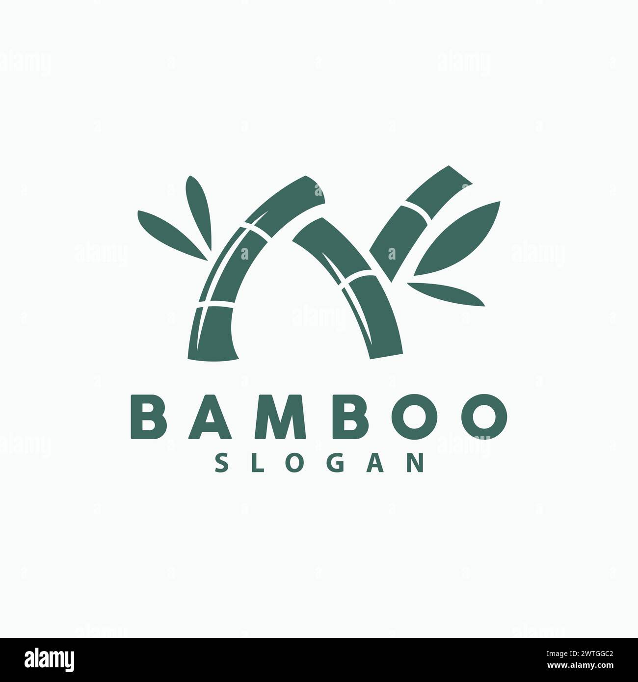 Bamboo Logo, Green Plants Vector, Simple Minimalist Design ...