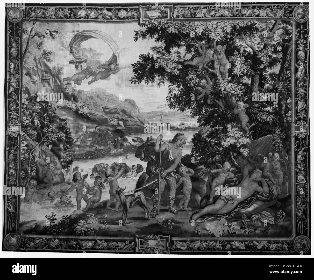 Adonis and sleeping Venus. Albani, Francesco (Italian, 1578-1660 ...