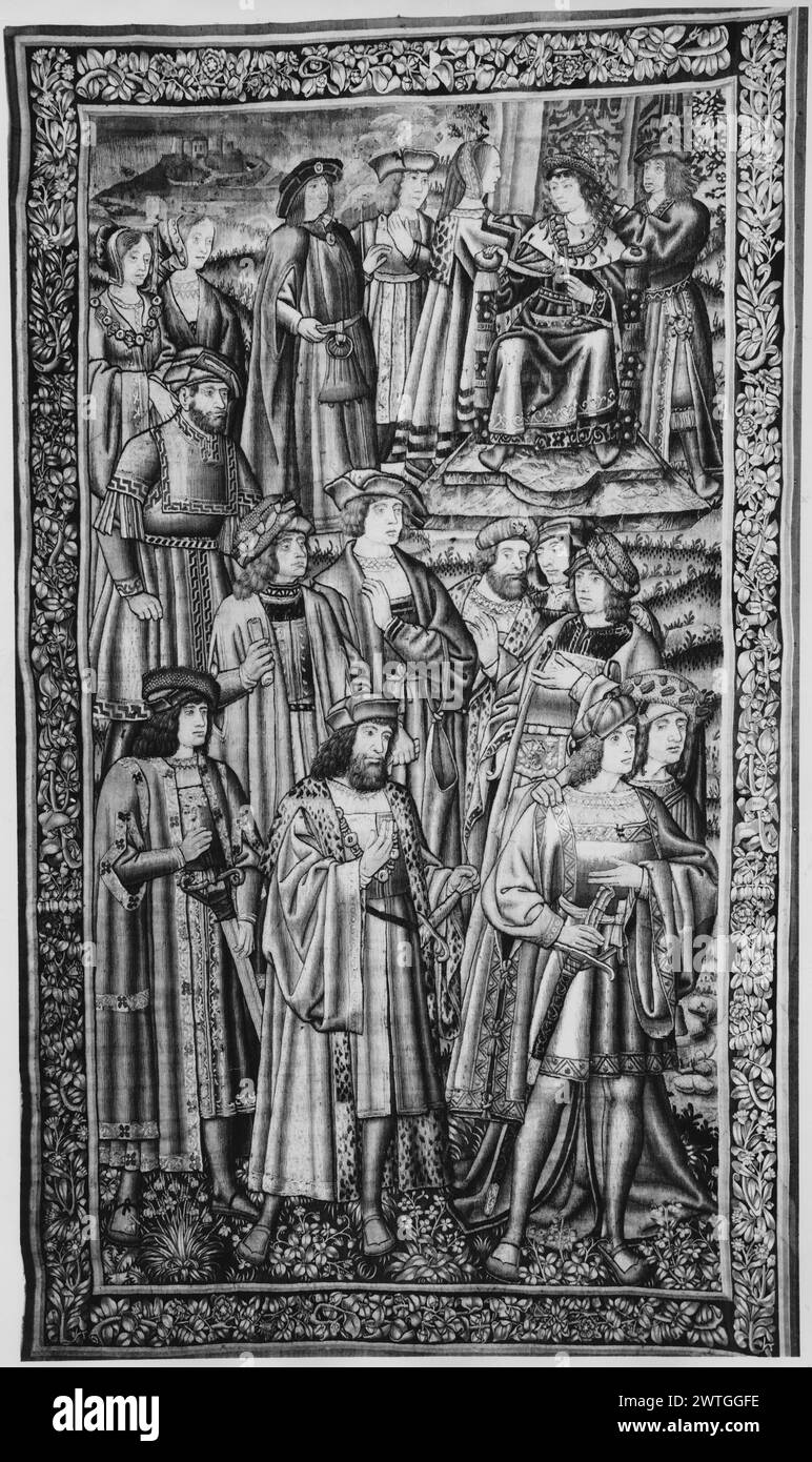 Enthroned king flanked Black and White Stock Photos & Images - Alamy