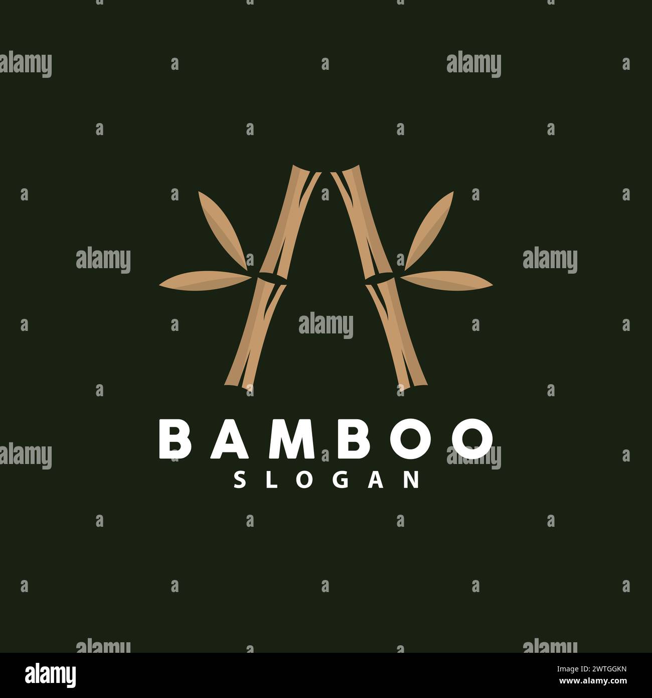 Bamboo Logo, Green Plants Vector, Simple Minimalist Design ...