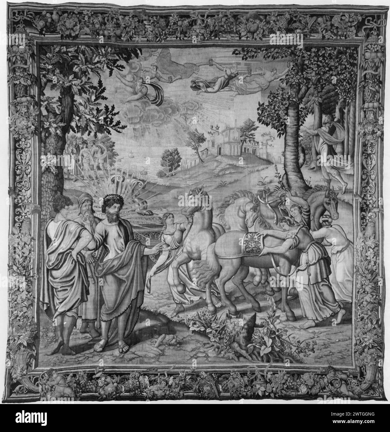 Hours harnessing Apollo's (Phoebus') horses to his sun-chariot. Coecke ...